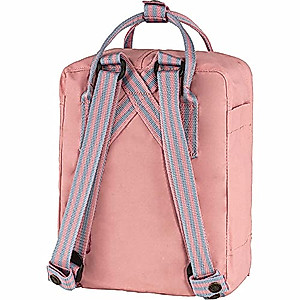 Fjallraven Women's Kanken Mini Backpack, Pink/Long Stripes, One Size