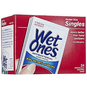 Wet Ones Antibacterial Singles, 24 ct