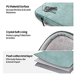 TAIKESEN Laptop Sleeve Compatible with MacBook Air/Pro, 13-13.3 inch Notebook, Compatible with MacBook Pro 14 2023 A2779 M2 A2442 M1 A2681 A2337 /Pro 13 A2338, PU Material Bag with Small Case, Green