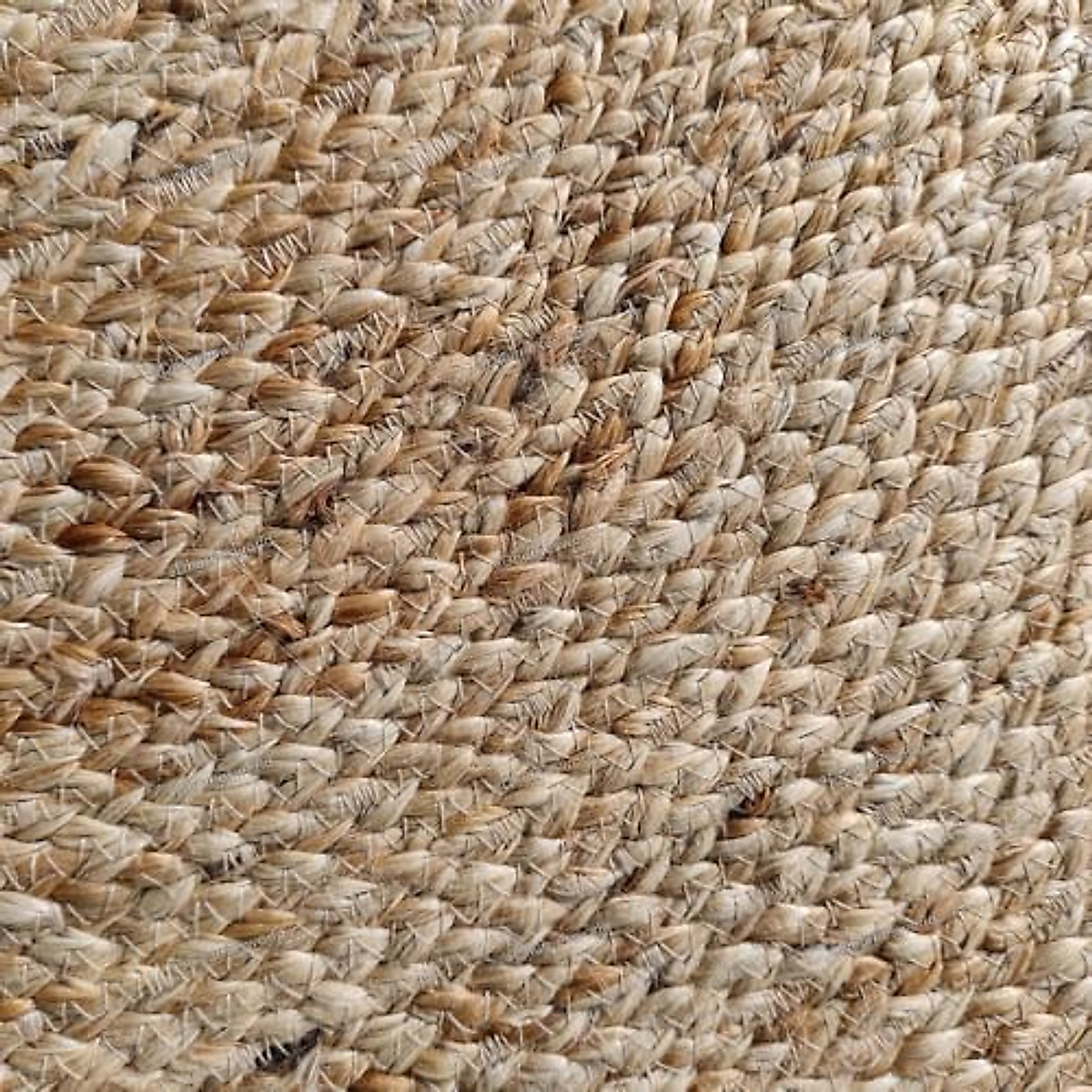 Generic 4X4, 5X5, 6X6,Feet Natural Jute Scallop Round Rug, Floor Scalloped Edge Rug Braided Boho Eco Large Circular Handmade Area Rugs (Natural, 5X5 Ft Round Rug)