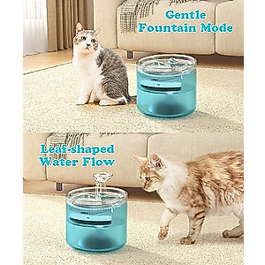 NPET WF100 Cat Water Fountain, 54oz/1.6L Automatic Pet Fountain Cat Water Dispenser with 2 Flow Modes, Light Quiet Pump for Cats (Adapter Not Included)