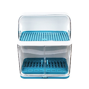 BhshuidlS Dish Drying Rack 2 Tier Dish Drying Rack for Kitchen Counter, Kitchen Dish Dryer Rack with Cover for Dishes Plates Storage