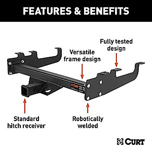 CURT 15510 Multi-Fit Class 5 Adjustable Hitch, 5-1/2-Inch Drop, 2-Inch Receiver, 15,000 lbs. Select Chevrolet, Dodge, Ford, GMC Trucks, CARBIDE BLACK POWDER COAT