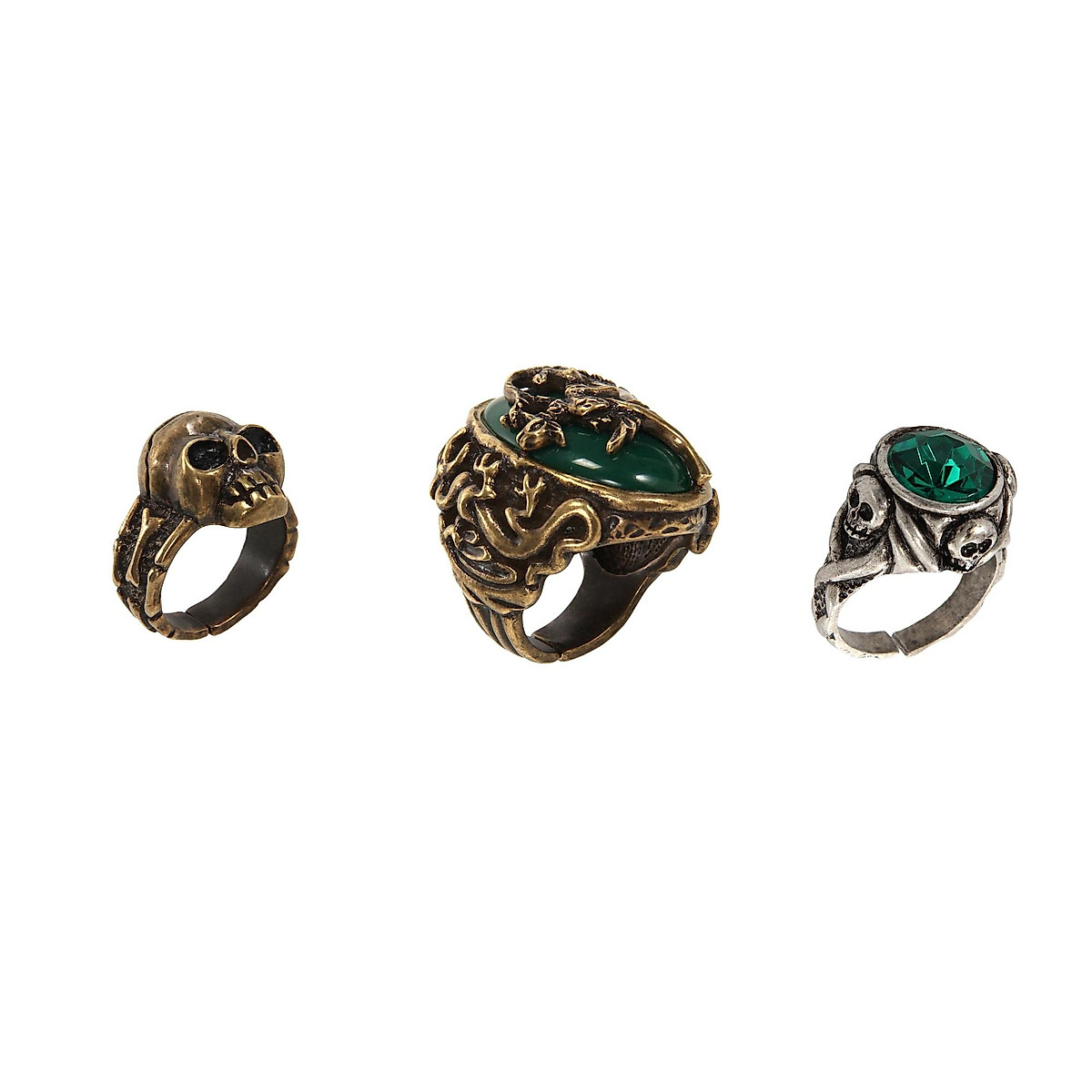 elope Disney Pirates of the Caribbean Jack Sparrow Costume Ring Set for Adults and Teens