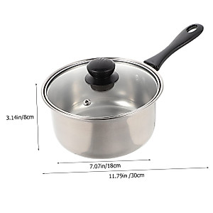 SHOWERORO 1Set Stainless Steel Handheld Soup Pot Stovetop Cooking Pot for Milk and Soup Heating Kitchen Essentials and Easy to Use