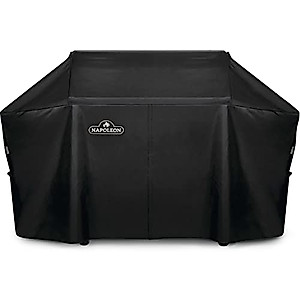 Napoleon Premium Cover for Large Prestige PRO 825 BBQ Grills, Black Cover, Water Resistant, UV Protected, Air Vents, Hanging Loops, Adjustable Buckled Straps to Secure Cover
