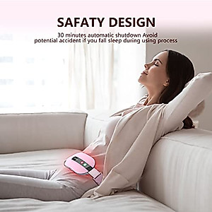 Portable Cordless Heating Pad, Heating Pad for Back Pain with 3 Heat Levels and 3 Vibration Massage Modes, Portable Electric Fast Heating Belly Wrap Belt for Women and Girl(Pink)