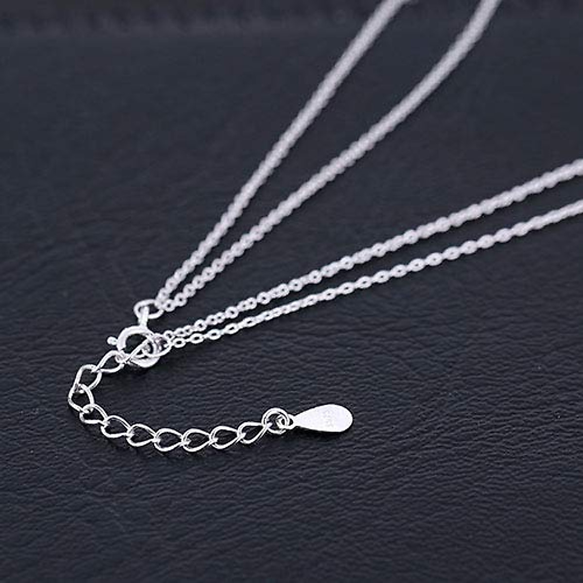 Artmiss Initial Heart Layered Pearl Pendant Necklace Silver Women Double Chain for Women