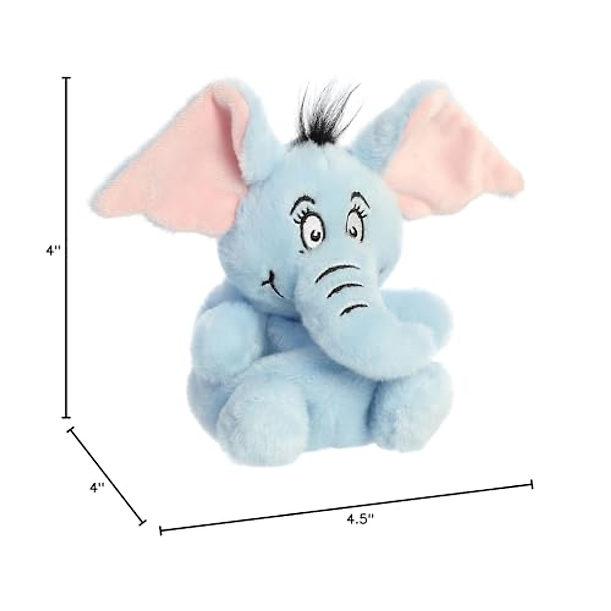 Aurora® Whimsical Dr. Seuss™ Palm Pals™ Horton Stuffed Animal - Magical Storytelling - Officially Licensed - Blue 5 Inches