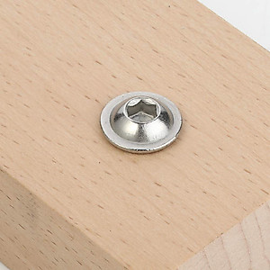 M6-1.0 x 25mm Flanged Button Head Socket Cap Screws, Stainless Steel 18-8 (304), Bright Finish, Full Thread, Allen Socket Drive, 25 PCS