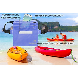 Waterproof Fanny Pack Pouch (2 Pack) for Men & Women Dry Bag Water Resistant with Adjustable Waist Strap - Protects Valuables at Water Sports Or Boating Snorkeling (Black/Transparent & Sheer Pink)…