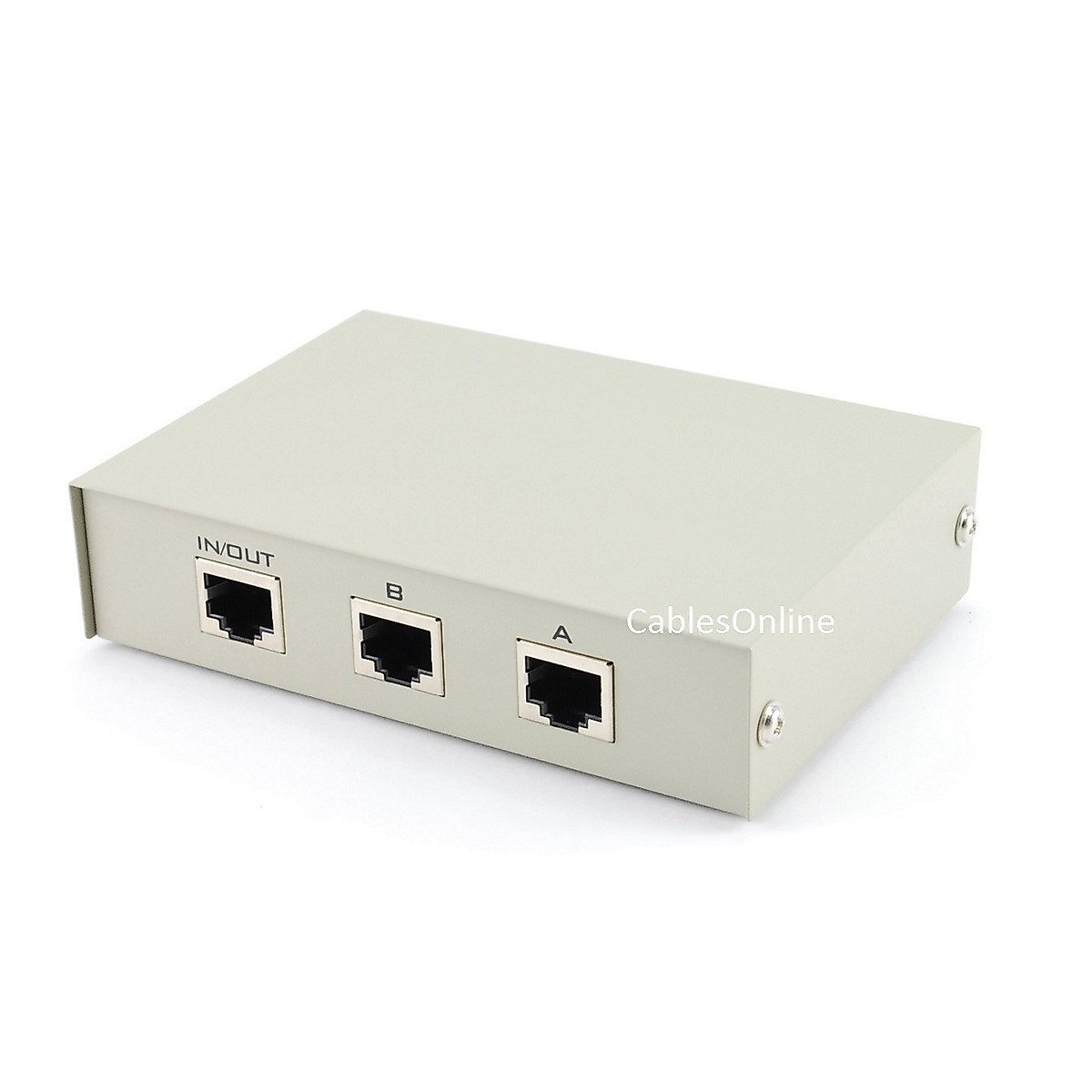 CablesOnline Compact 2-Way RJ45 Ethernet Network Push Button Metal Mini Switch Box (SB-034P)