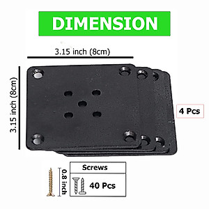 decorluxes Wood Legs for Furniture Set of 4 Kallax Legs Short Table Legs Coffee Table Legs Dresser Legs Set of 4 Bun Feet Gold Natural Woden Things (3 in with Mounting Plates)