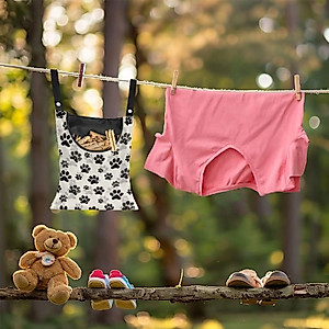 Tutolipy Dog Paws Hanging Laundry Clothespin Storage Holder Wardrobe Clothes Pin Organizer with Straps Durable Home Clothespin Storage Organizer Groovy Pin Collector