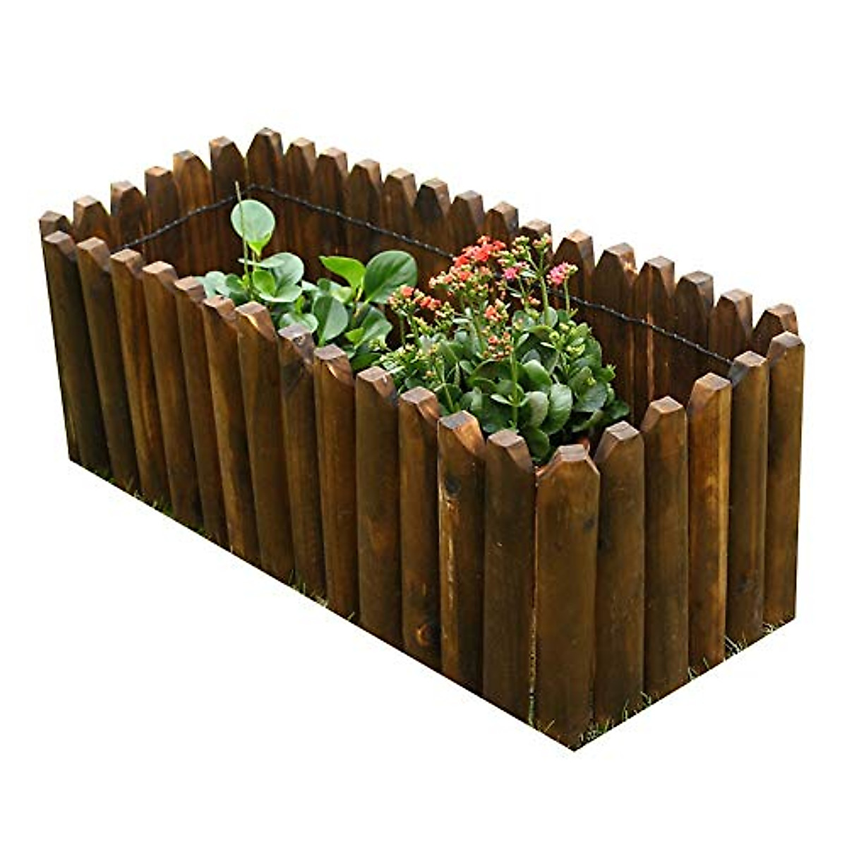LIXIONG Garden Fence Micro-Landscape Decor Plant Palisades Solid Wood Privacy Screen Animal Barrier Border Restaurants Flower Planting，8 Size (Color : Brown, Size : 120x50cm)