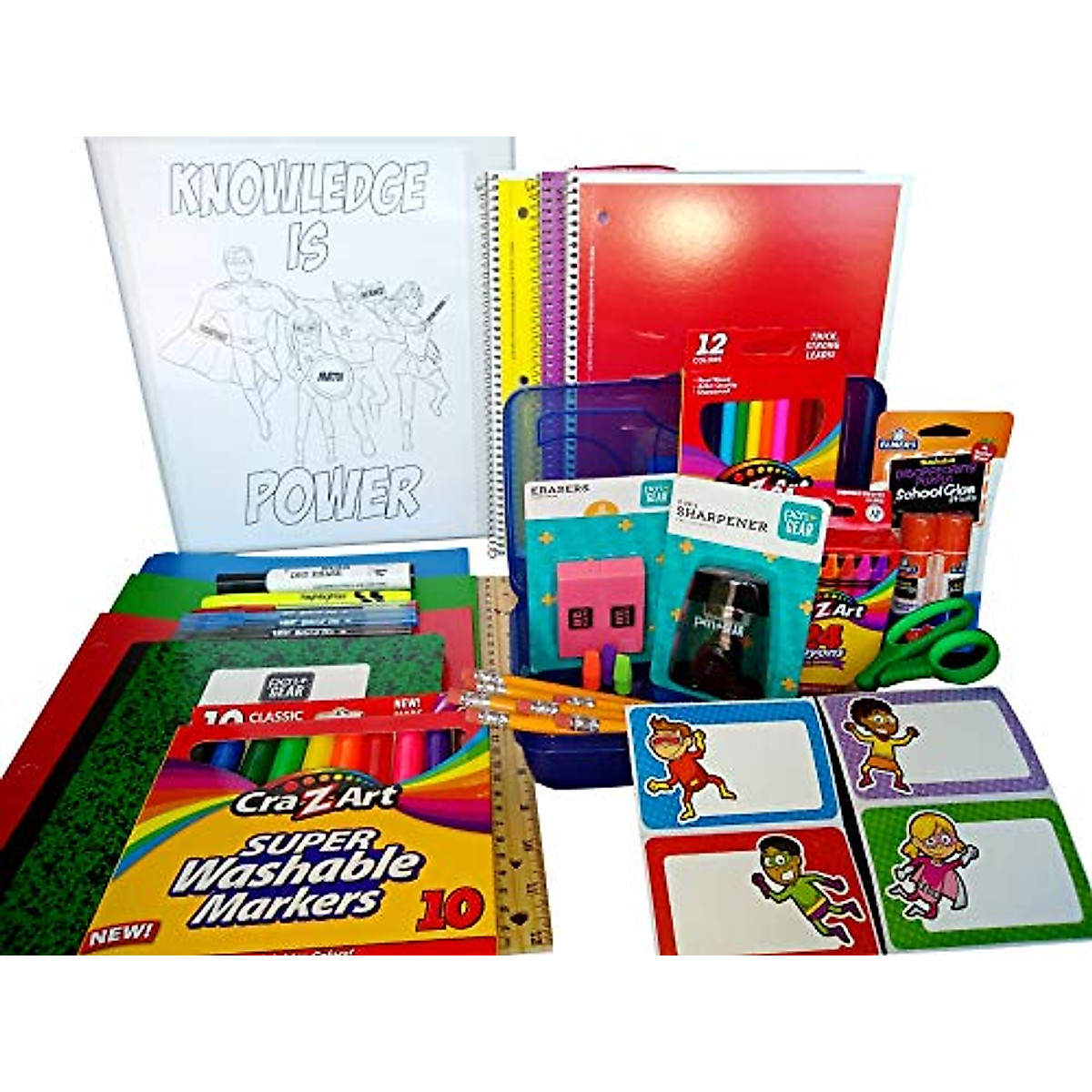 Welcome Back to School Essentials Supply Bundle Grades K-8 | Motivational Theme Coloring Inserts | 35+ Piece School Supplies Bulk For Girls and Boys Bundle