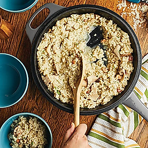 Rachael Ray Enameled Cast Iron 3-in-1 Dutch Oven with Skillet/Saute Combo, 4 Quart, Gray