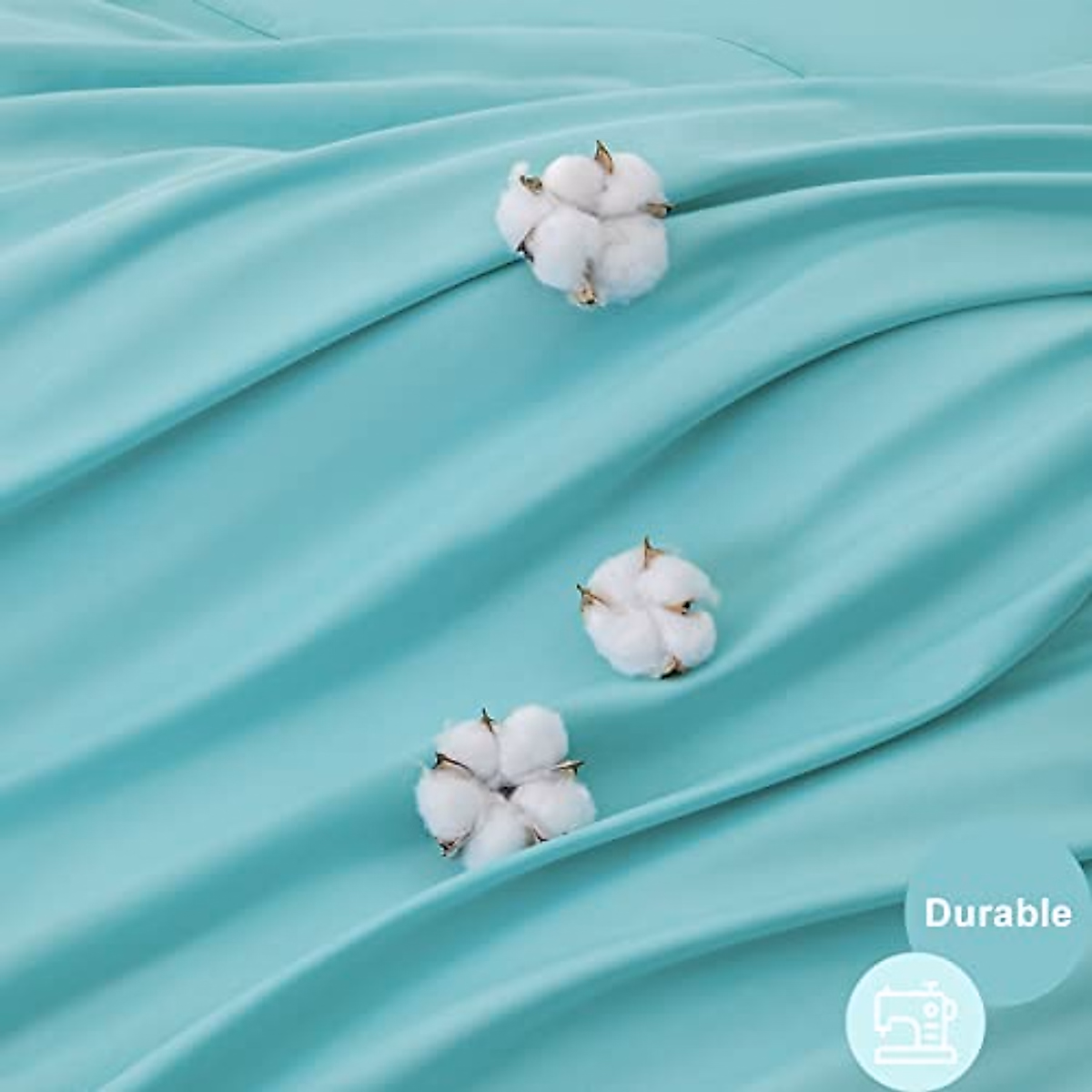 LBRO2M 1000 Thread Count 100% Egyptian Cotton King Size Sheets Set,Breathable Wrinkle Bed Sheet 4 Piece Sets,16 Inches Deep Pocket,Soft Comforterble,Sateen Weave Long Stapl,Lake Green