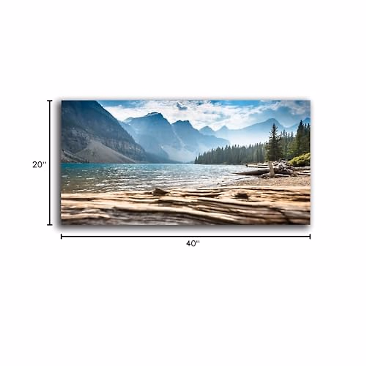 WRHIDBLSWRW Framed Canvas Wall Art Print On Canvas Moraine Lake in Banff National Park Canada Pictures Posters Artwork for Living Room Bedroom Ready to Hang Wall Decor 20X40