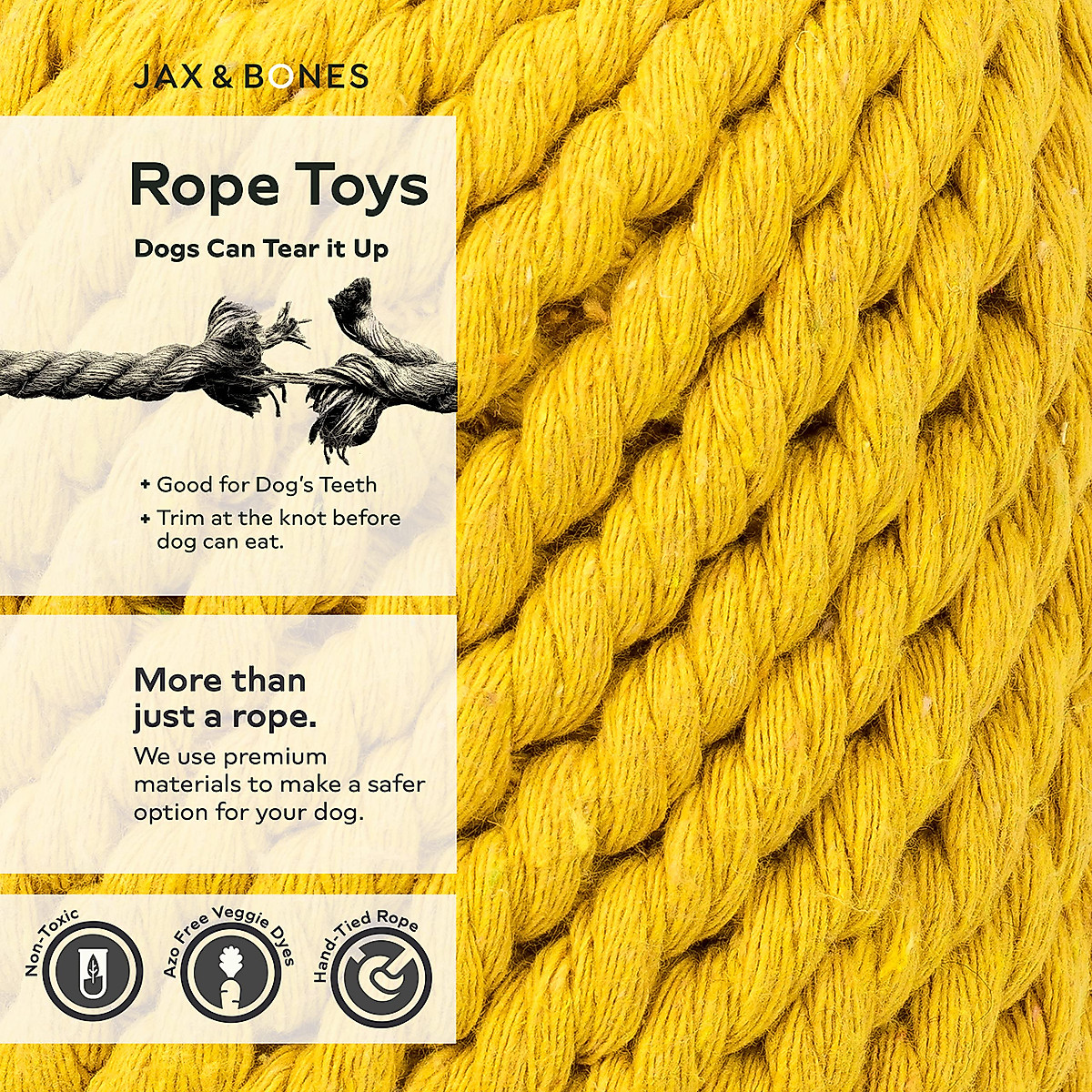 Jax & Bones Dog Rope Toy - 3" Aqua Knot Celtic Knot Pull Toy for Dogs - Premium Tug of War Toy for Aggressive Knot Dog Rope