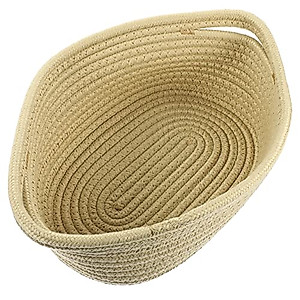 Zerodeko 2pcs Rope Storage Basket Desk Top Decor Storage Basket Woven Storage Baskets Easter Baskets Dog Basket Cotton Rope Woven Basket Desktop Storage Basket Home Supplies Khaki