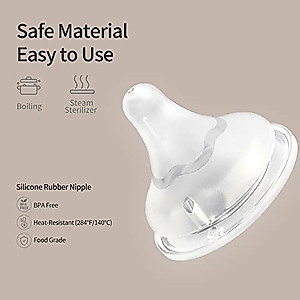 Pigeon Silicone Nipple with Latch-On Line, Size S & M(Set of 8), Natural Feel, Nipple Set(1~6M)