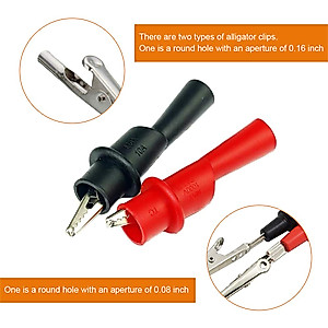 4PCS Silicone Alligator Clips Set, Professional 1000V 10A Alligator Clip Test Kit, Banana Test Lead Probe Clip, Test Extension Suitable Used in Laboratory Electric Testing Work and Cable Lead Clip