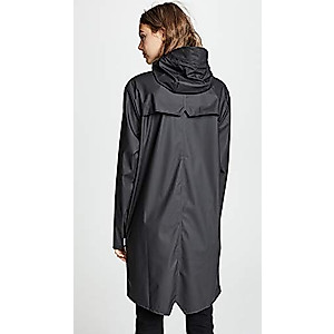 RAINS Men's Long Jacket, Black, Small/Medium