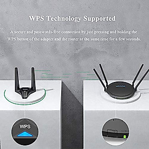 WAVLINK USB3.0 WiFi Adapter, AC1300Mbps Wireless Network Adapter for Desktop PC, Dual Band 5GHz+2.4GHz WLAN with High Gain 2X 3dBi Antennas for Windows XP/Vista/7/8/8.1/10/11 MacOS 10.7-10.15