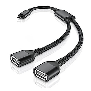 Basesailor USB C Male to Dual USB Female Cable Adapter 1FT,Thunderbolt 3 to Double Type A 2.0 OTG Splitter Cord Converter for MacBook,iPad Air Mini,Microsoft Surface Go,Galaxy Note 20 S23 S21 S22