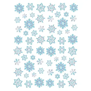 Beistle 24020 Snowflake Stickers, 4.75" x 7.5", Blue/Grey/White