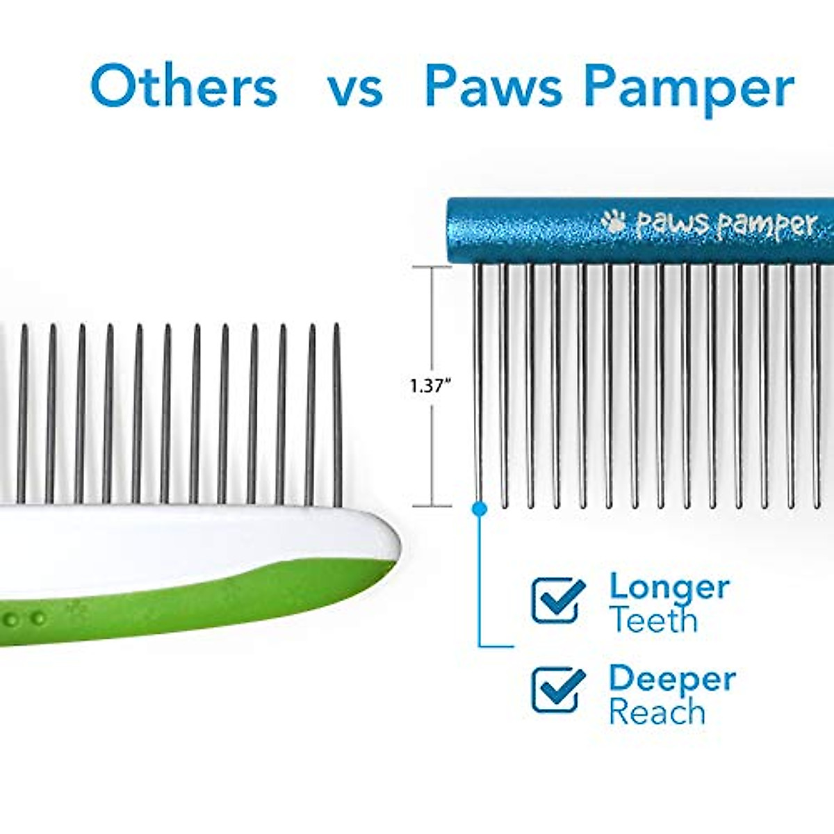 Paws Pamper Professional Greyhound Comb for Dogs and Cats