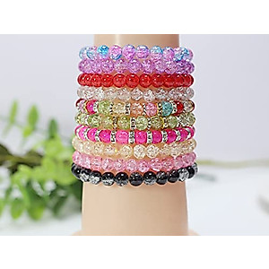 Pamir Tong 720PCS 8mm Crackle Glass Round Beads Bulk, Imitative Jade Beads, Lampwork Beads for Jewelry Making Earring, Necklaces, and DIY Crafts (8mm Crackle Mixed)