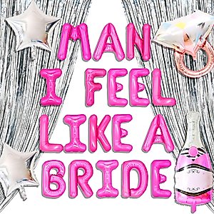 JeVenis Man I Feel Like a Bride Banner Balloons for Western Cowgirl Last Rodeo Hoedown Nash Bash Nashville Bachelorette Party Decorations