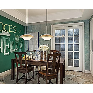 BAODEN Modern Pendant Lighting Set of 2 Industrial Hanging Light Brushed Brass Finished Dome Shades White Globe Glass Lampshade Light Fixture for Kitchen Island, Living Room, Dining Room