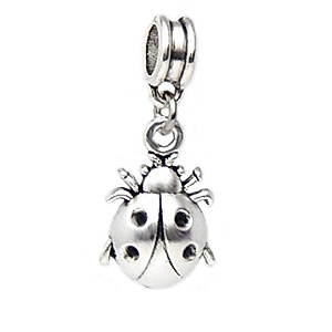 Dangle Ladybug Charm Bead for Bracelets