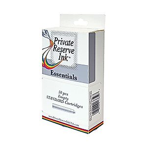 Private Reserve Ink Essentials - Empty STANDARD Cartridges (50 pcs), Clear (PR2)