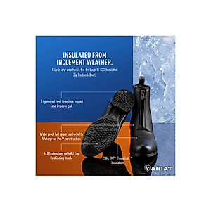 Ariat Womens Heritage IV Zip Waterproof Insulated Paddock Boot Black 8