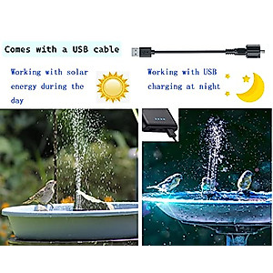 Lewisia 5W Solar Fountain Pump with Battery Backup for Patio Pool Koi Pond Bird Bath Garden Decoration Submersible Solar Powered Water Pump Kit