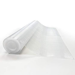 612 Vermont 24" x 20' Clear Ribbed, Waterproof, Non-Adhesive Plastic Shelf Liner for Use in Kitchen Cabinets, Pantry, Wire Shelves, Under Sink, Refrigerators and More.