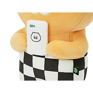 KAKAO Official Merchandise-Checkerboard Pattern Flat Pillow Cushion_Ryan in Checkerboard Pattern Pants and Choonsik in Half Black (Ryan 15.7 inch)