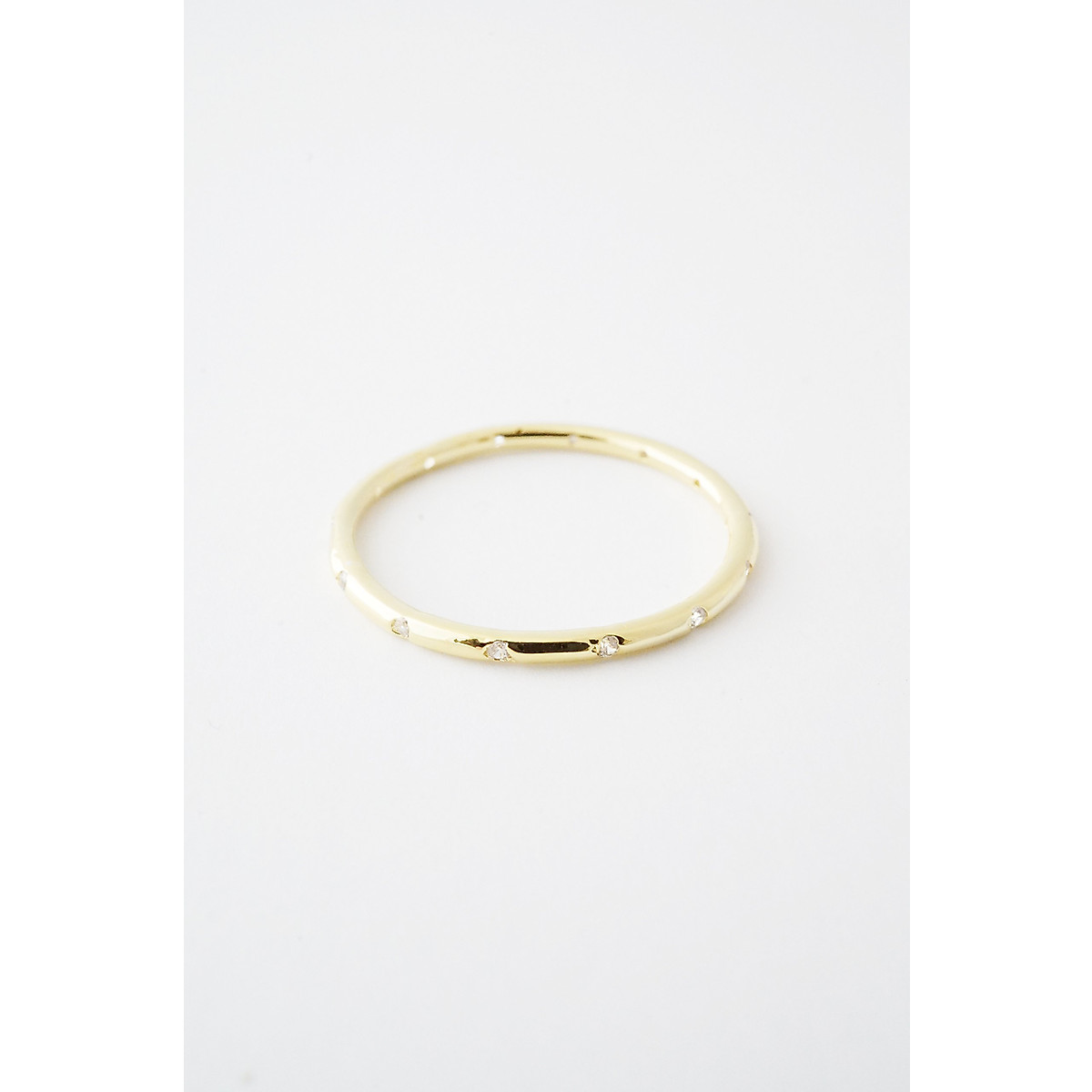 Honeycat Dotted Crystal Ring in Gold, Rose Gold, or Silver | Minimalist, Delicate Jewelry (Gold, 6)