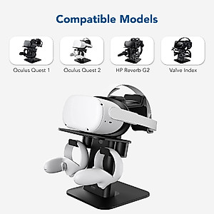 KIWI design VR Stand and Controller Grips Cover for Quest 2 Accessories with Battery Opening