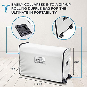 Ivation EZ-Bed (Full Size) Air Mattress with Frame & Rolling Case, Self Inflatable, Blow Up Bed Auto Shut-Off, Comfortable Surface AirBed, Best for Guest, Travel, Vacation, Camping