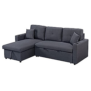 Devion Furniture LLDF Sectional, Dark Gray
