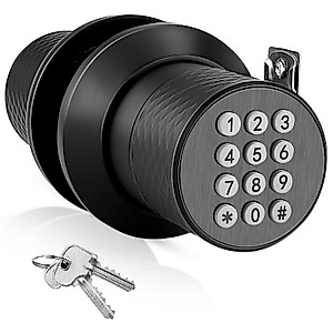 FITNATE Door Knob with Keypad,Digital Door Lock for Keyless Entry,Electronic Door Lock with Spare Keys,Auto Lock, Anti-Slip Handle, Easy to Install for Bedroom,Home and Office