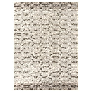 LUXE WEAVERS Checkered Geometric Beige 5x7 Area Rug, Indoor Carpet