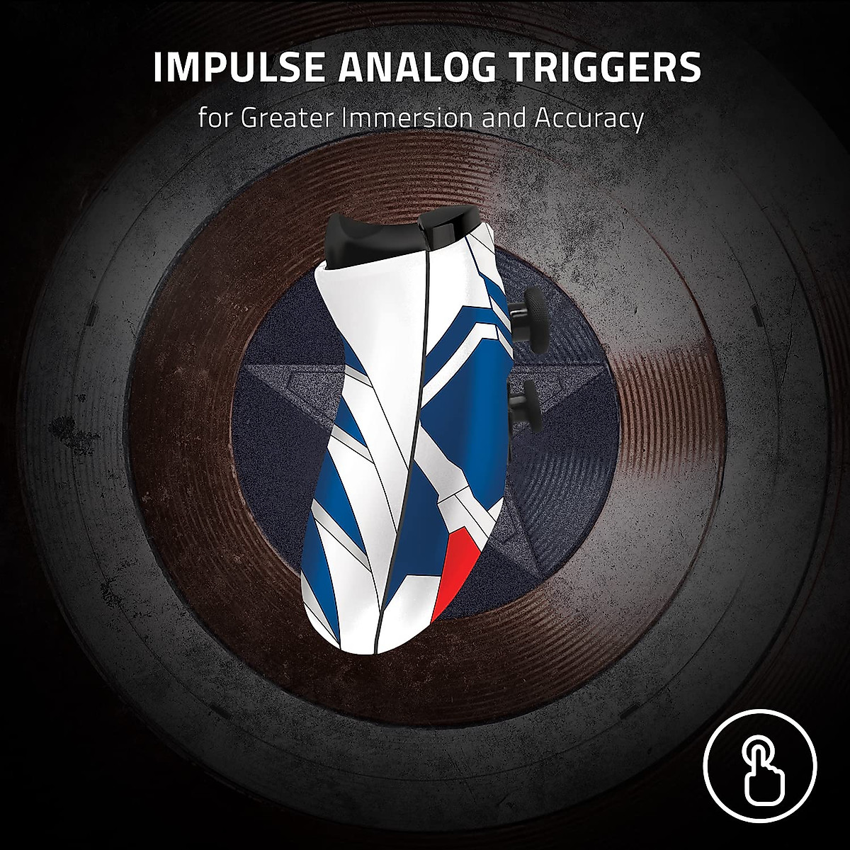 Razer Limited Edition Captain America Wireless Controller & Quick Charging Stand Bundle for Xbox Series X|S, Xbox One: Impulse Triggers - Textured Grips - 12hr Battery Life - Magnetic Secure Charging