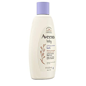 Aveeno Baby Calming Comfort Bath & Wash with Relaxing Lavender & Vanilla Scents & Natural Oat Extract, Hypoallergenic & Tear-Free Formula, Paraben-, Phthalate- & Soap-Free, 8 fl. Oz