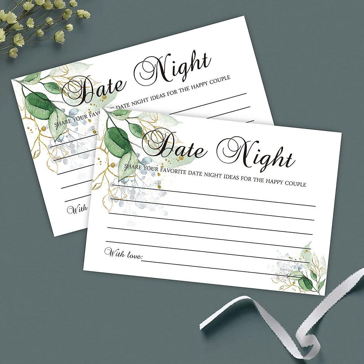 FARHTINANFX Date Night Ideas Cards, Perfect for The Bride and Groom, Husband, Wife, Boyfriend, Girlfriend, Anniversary, Bridal Shower Game 50 Advice Cards (4" x 6")